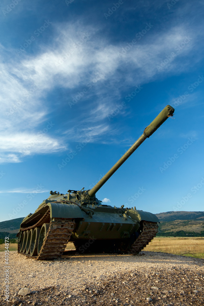 exhibited a tank T-55 Stock Photo | Adobe Stock