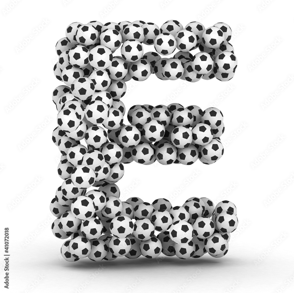Letter E from soccer football balls Stock Illustration | Adobe Stock