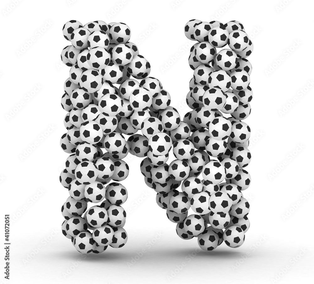 Letter N from soccer football balls Stock Illustration | Adobe Stock