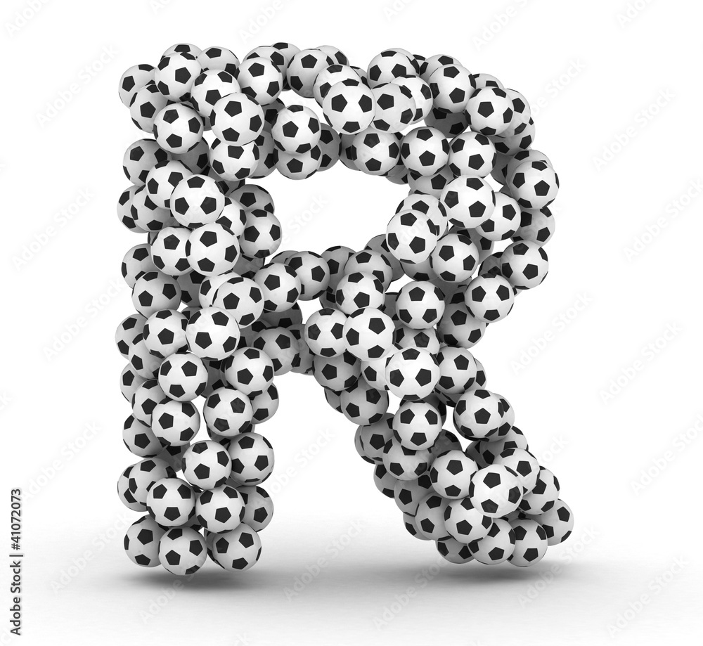 Letter R from soccer football balls Stock Illustration | Adobe Stock