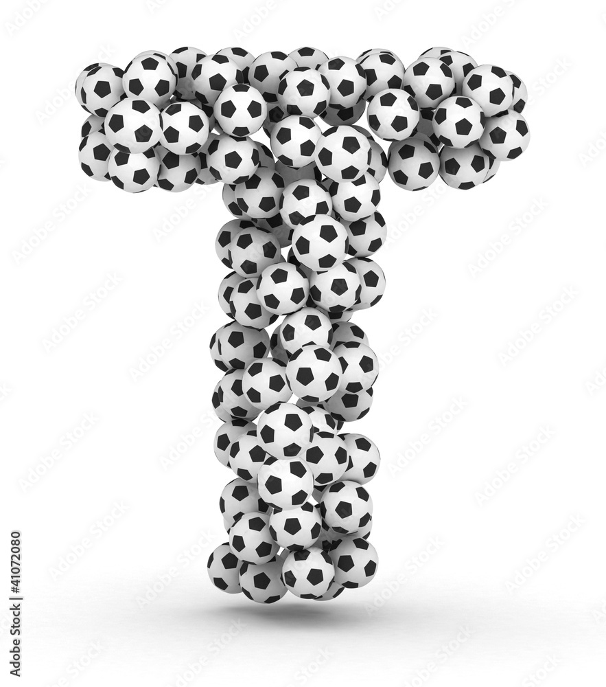 Letter T from soccer football balls Stock Illustration | Adobe Stock