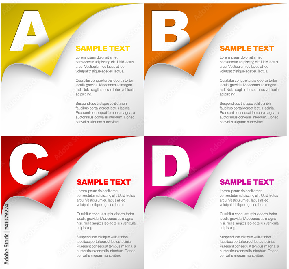 One two three four - vector progress background with letters Stock ...