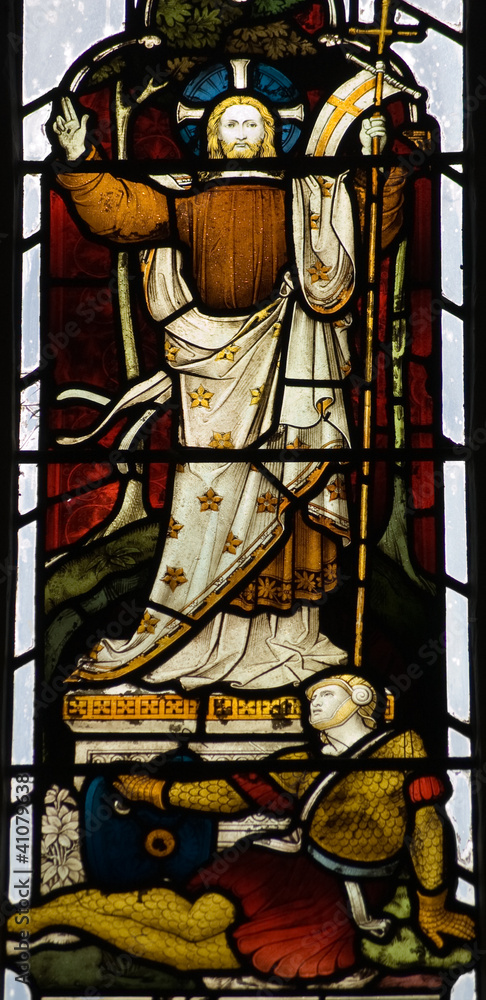 Jesus Resurrection Stained Glass Window Stock Photo | Adobe Stock