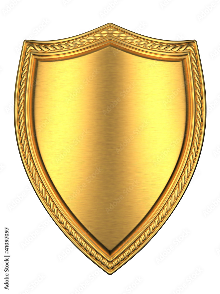 Brushed Gold shield Stock Illustration | Adobe Stock