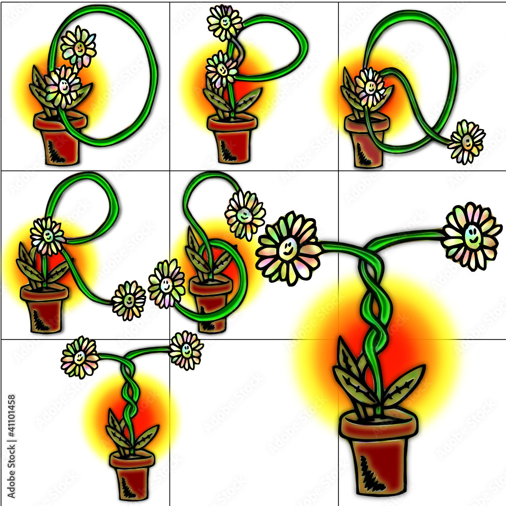 Flowers sketches alphabet background design abcd Stock Vector | Adobe Stock