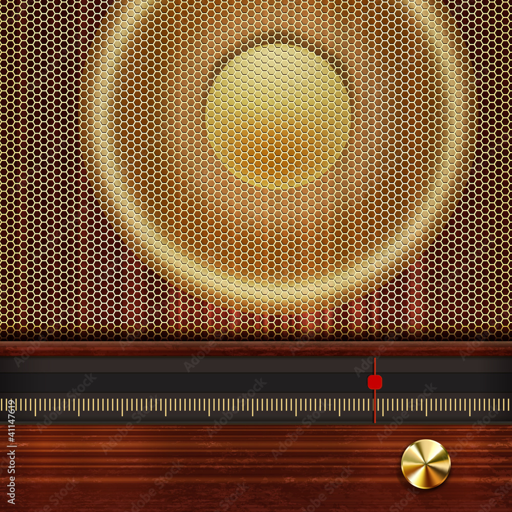 Music background with retro radio elements. Stock Vector | Adobe Stock