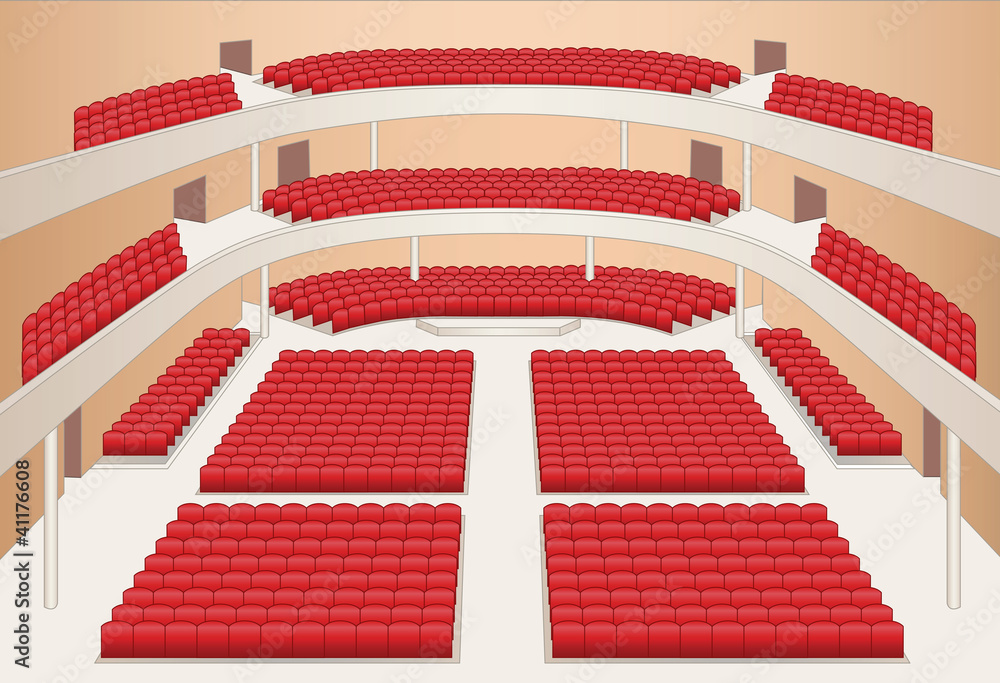 interior of theater hall color plan vector เวกเตอร์สต็อก | Adobe Stock