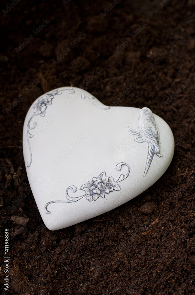 Grabschmuck - Marmorherz Stock Photo | Adobe Stock