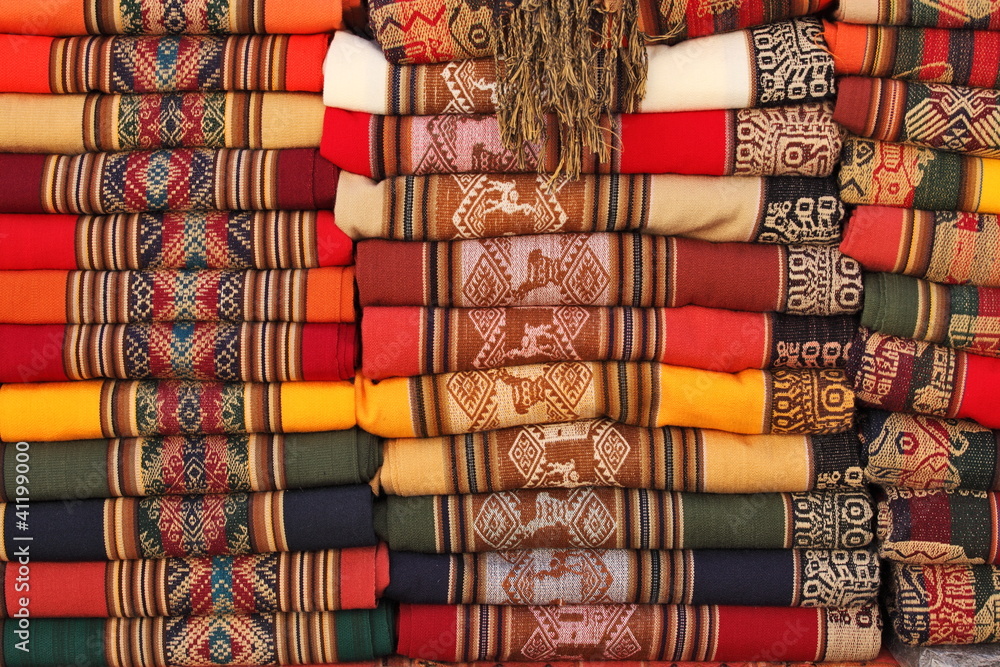 Bolivian (Andes region) traditional fabrics Stock Photo | Adobe Stock