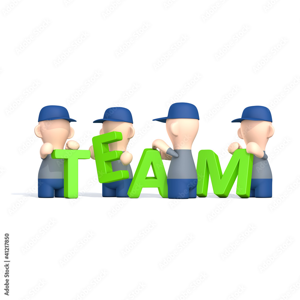 Teamwork - Menschen mit Buchstaben "TEAM" Stock-Illustration | Adobe Stock