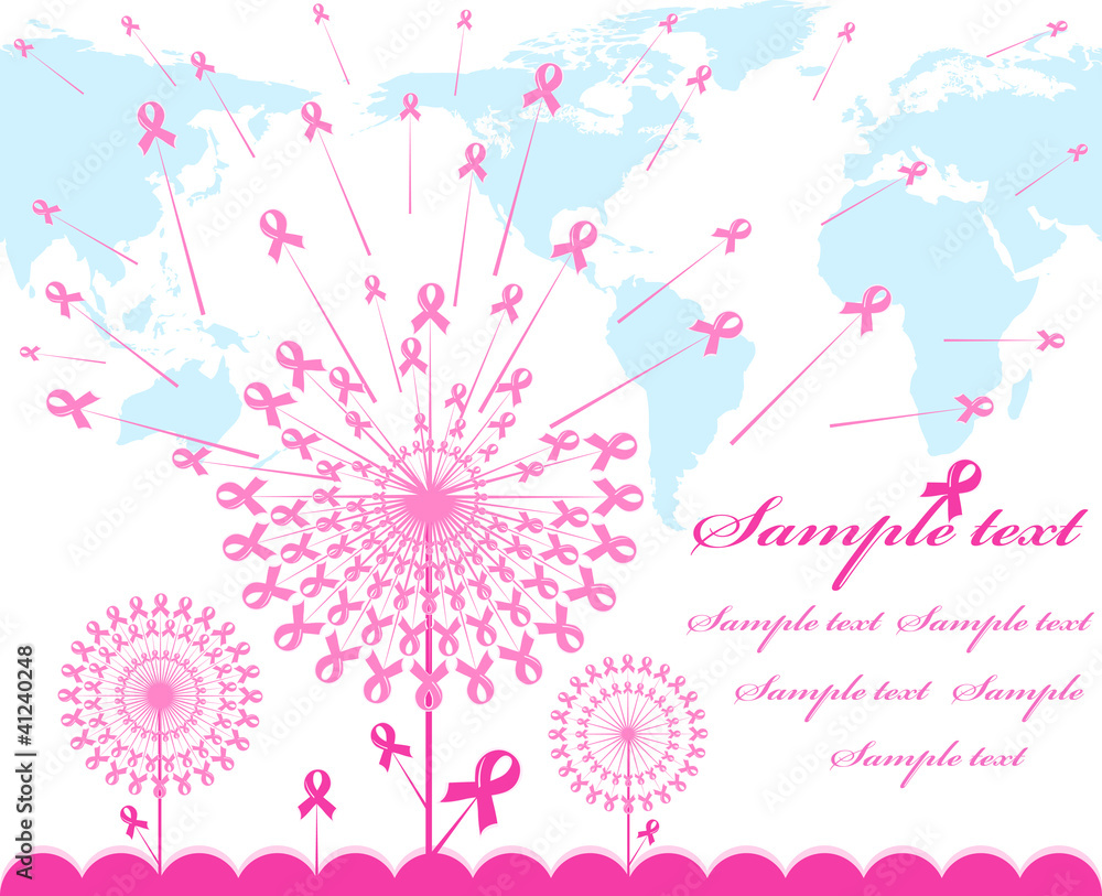 vector illustration of an abstract pink Support Ribbon backgrou Stock ...