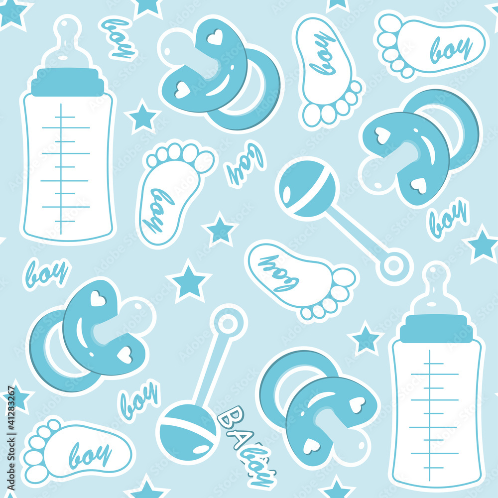 Seamless baby background Stock Vector | Adobe Stock