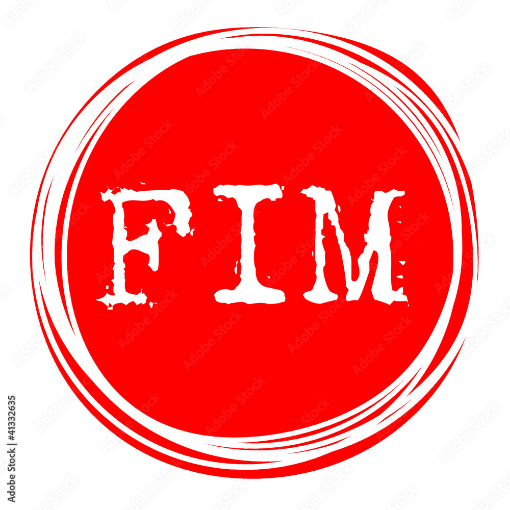 Palavra "fim" dentro de um círculo vermelho Stock Illustration | Adobe ...