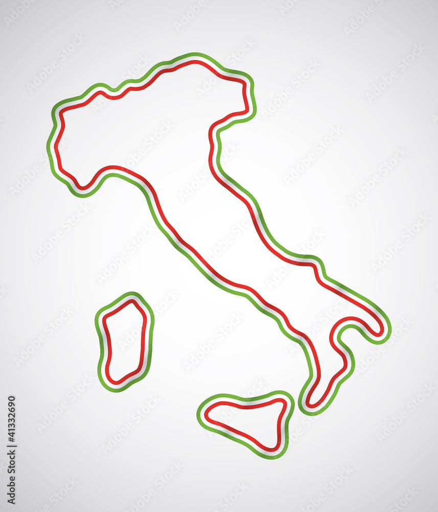 Cartina Italia Stock Vector | Adobe Stock