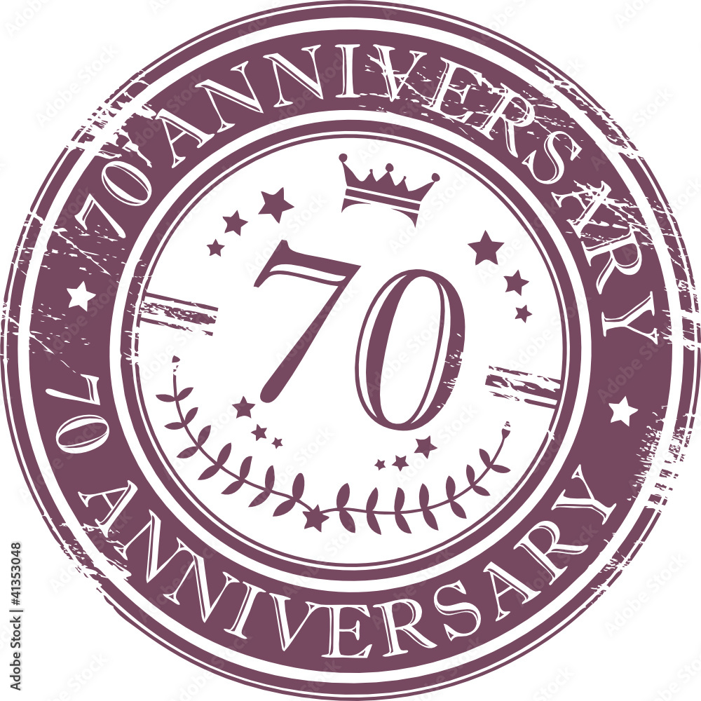 Stamp 70 anniversary, vector illustration Stock Vector | Adobe Stock