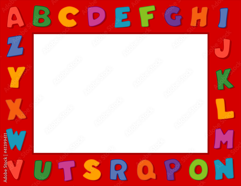 Alphabet Frame, copy space, posters, school, daycare, education Stock ...
