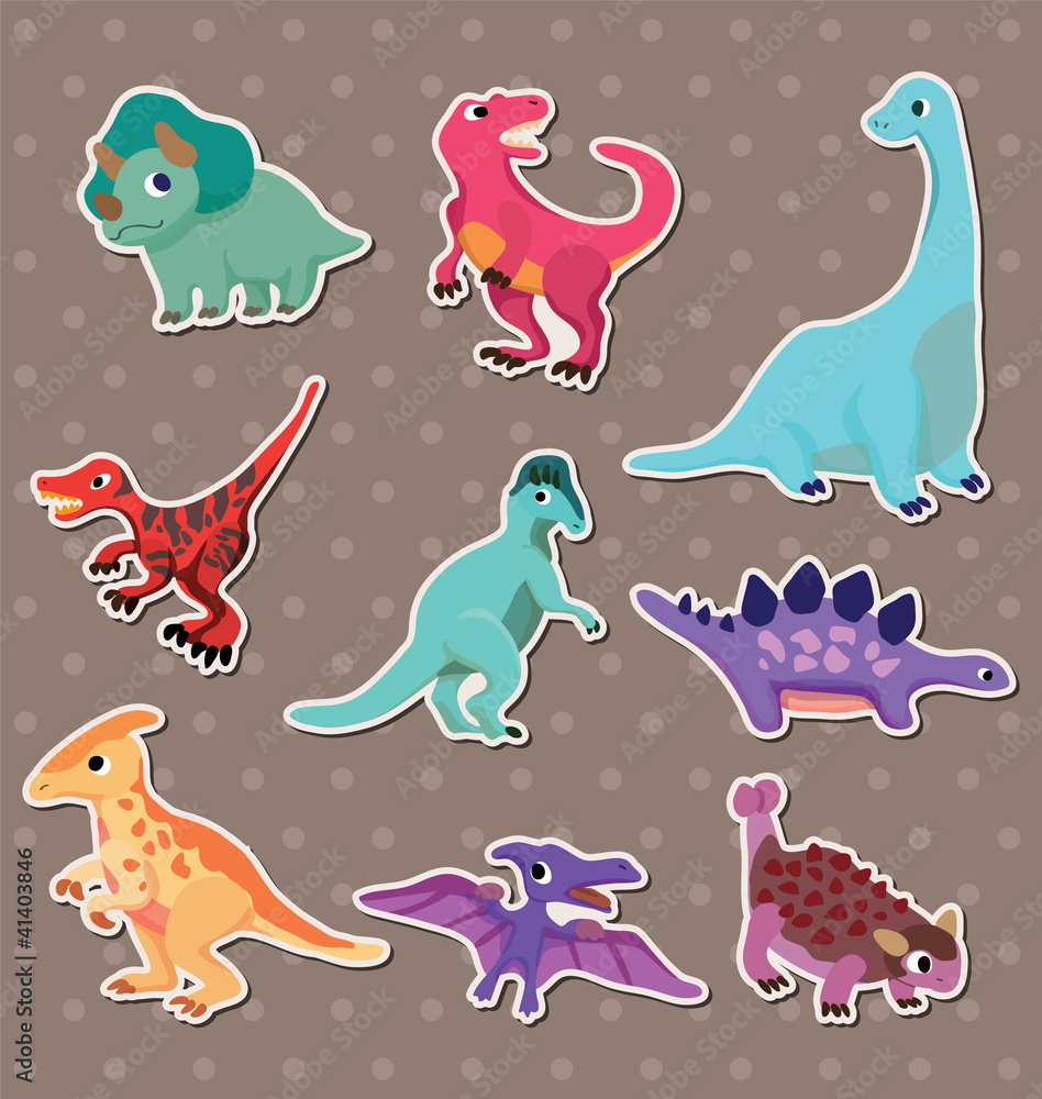 dinosaur stickers Stock Vector | Adobe Stock