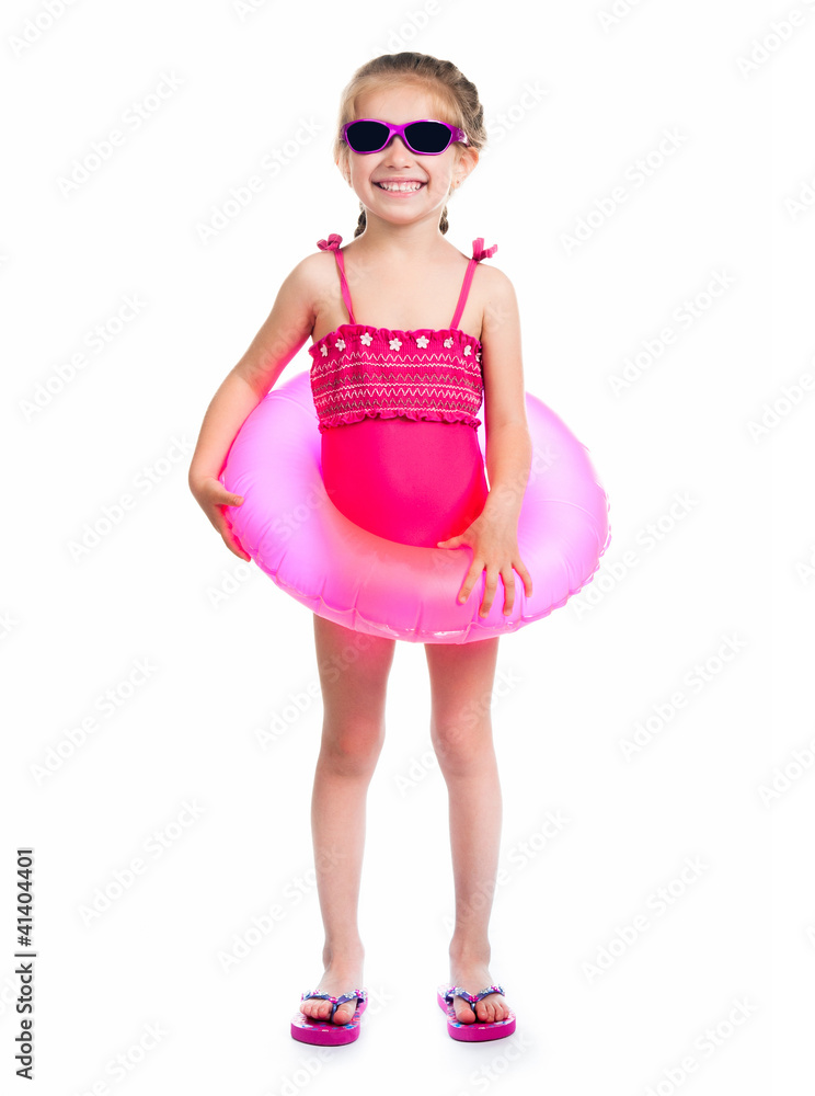 little girl in swimsuits Stock Photo | Adobe Stock
