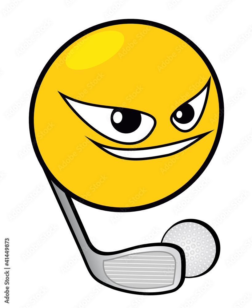 Golf emoticon Stock Vector | Adobe Stock
