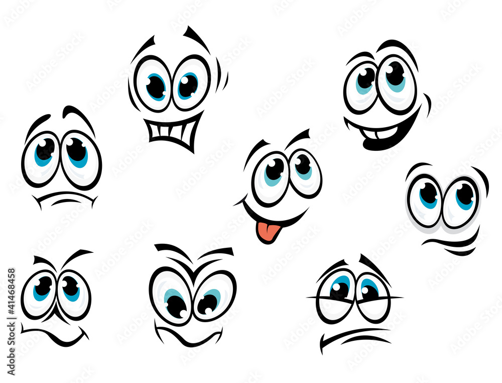 Comics cartoon faces Stock Vector | Adobe Stock