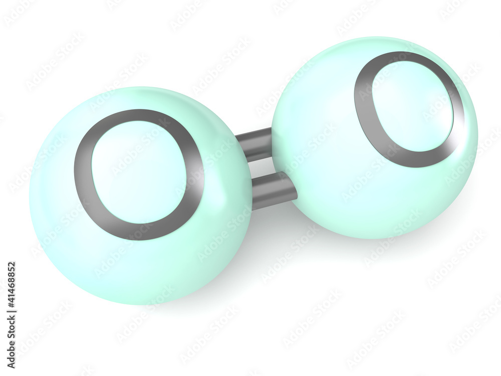 oxygen molecule 3d model Stock Illustration | Adobe Stock