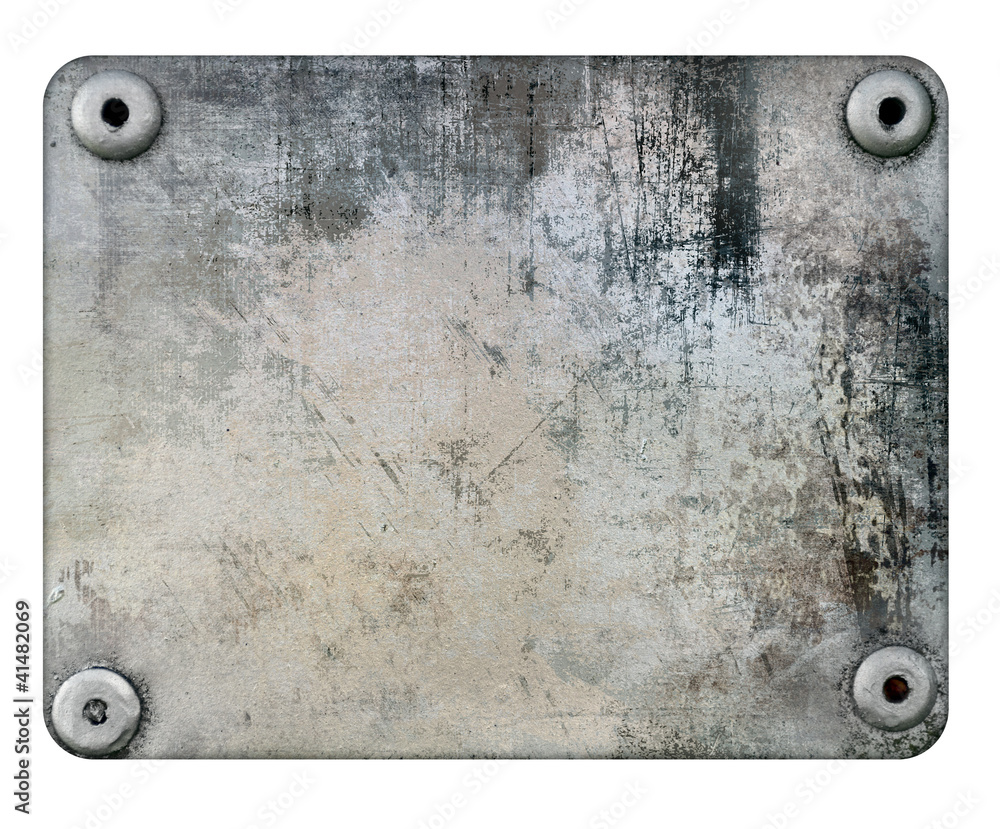 Scratched metal plate isolated on white background Stock Photo | Adobe ...
