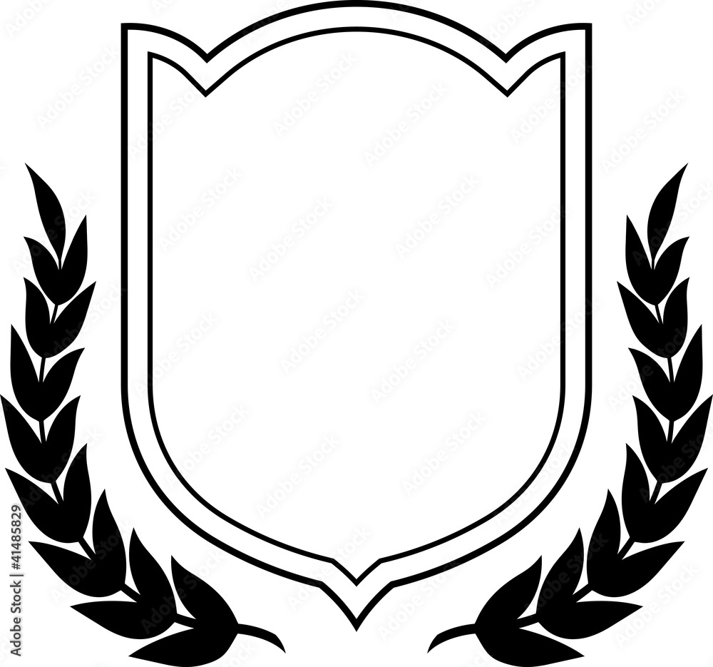 Vector shield and laurel wreath isolated Stock Vector | Adobe Stock