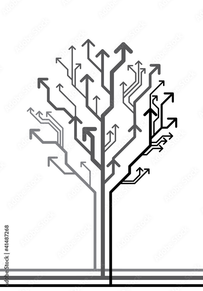 tree made of arrows leading in different directions Stock Vector ...