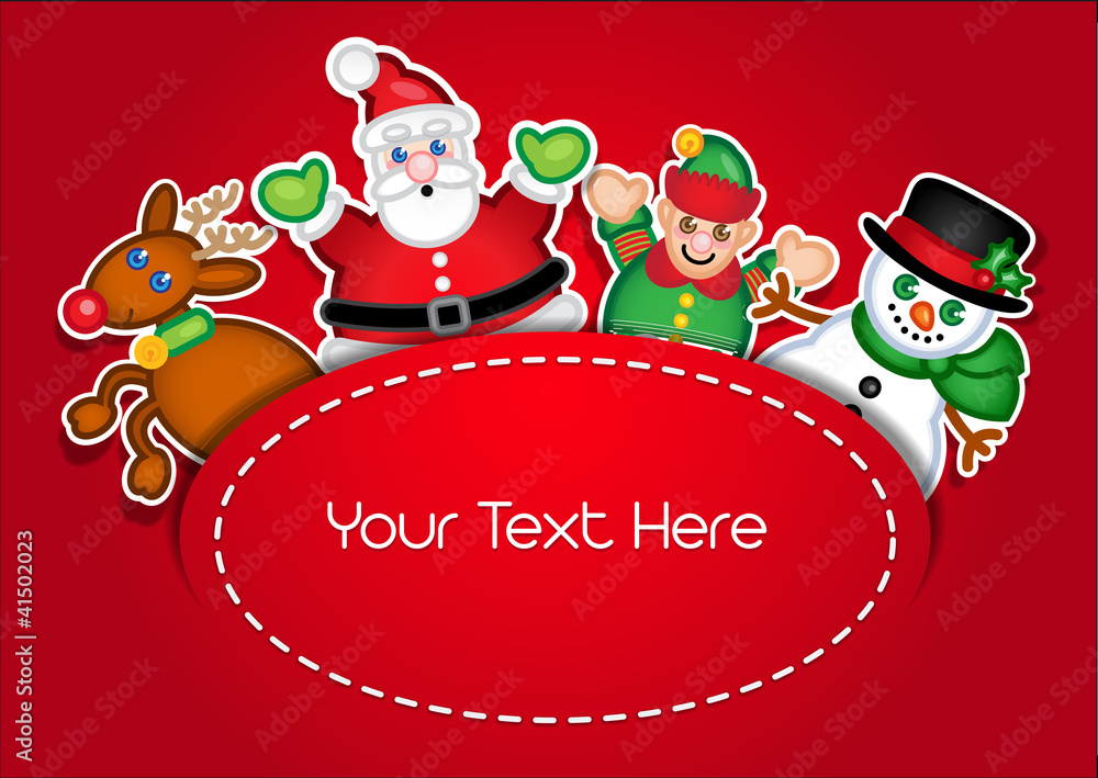 Christmas Characters template card Stock Vector | Adobe Stock