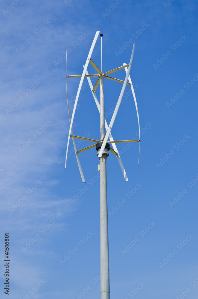 Vertical axis silent wind turbine Stock Photo | Adobe Stock