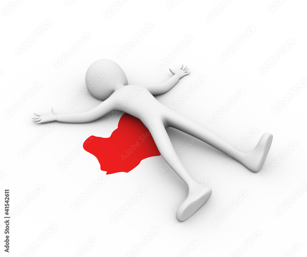 3d man murdered Stock Illustration | Adobe Stock