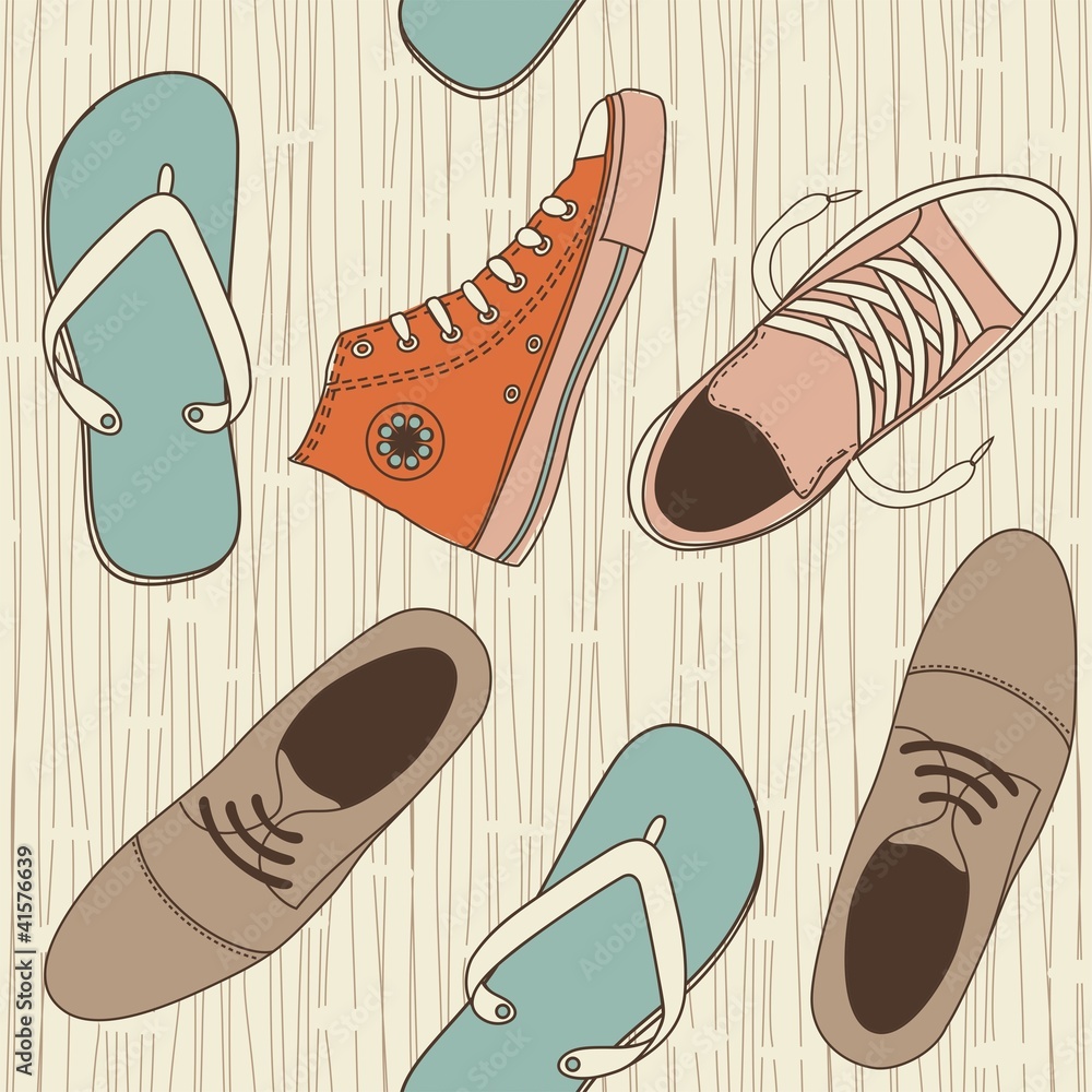 seamless shoes pattern Stock Vector | Adobe Stock