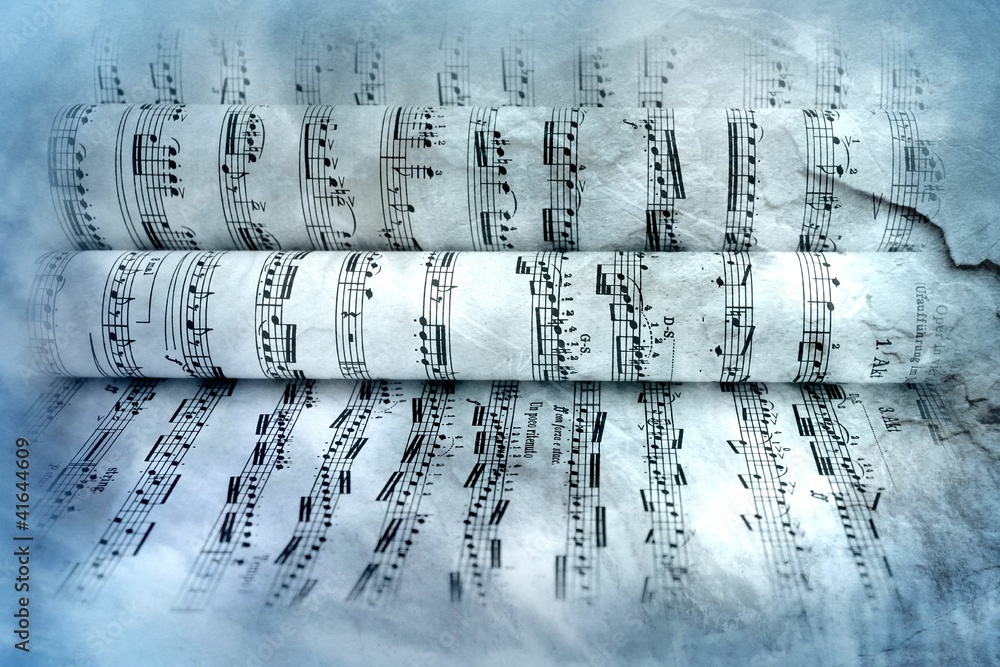 Musical score with old texture Stock Photo | Adobe Stock