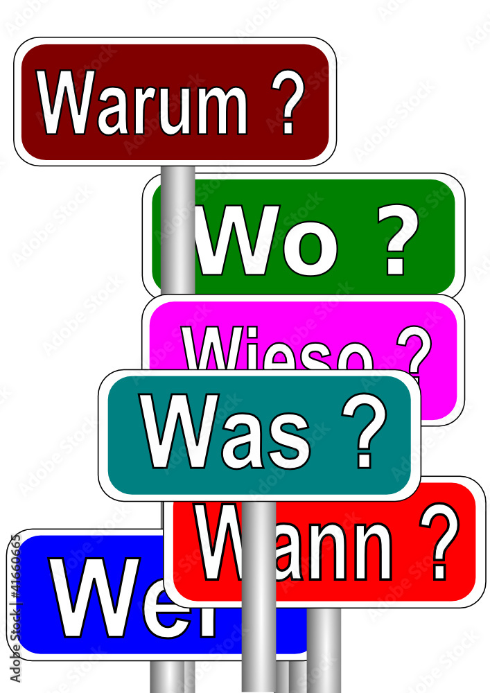 W-Fragen Stock-Vektorgrafik | Adobe Stock