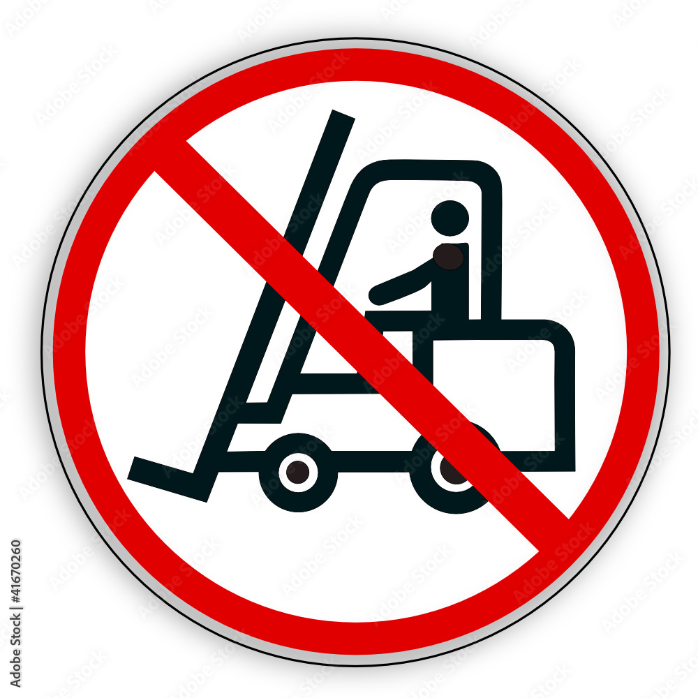 Verbotsschild- Gabelstapler Stock-Vektorgrafik | Adobe Stock