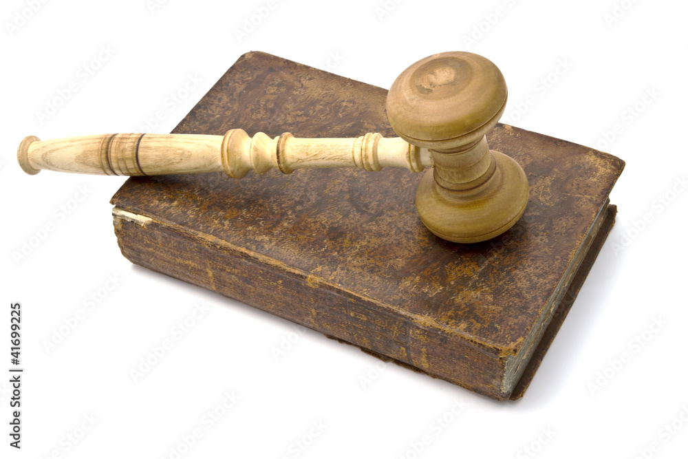 Old book and gavel Stock Photo | Adobe Stock