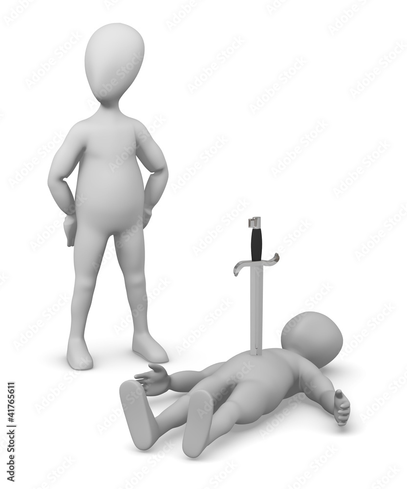 3d render of cartoon character with dagger Stock Illustration | Adobe Stock