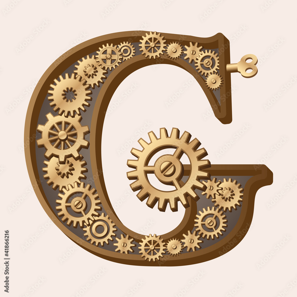 Mechanical alphabet Stock Vector | Adobe Stock