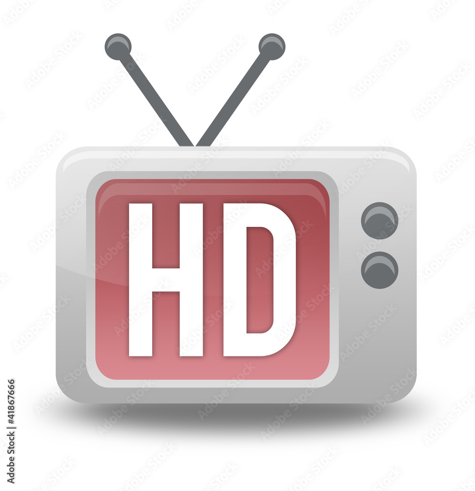 Cartoon-style TV Icon with "HD" wording on screen Stock Illustration ...