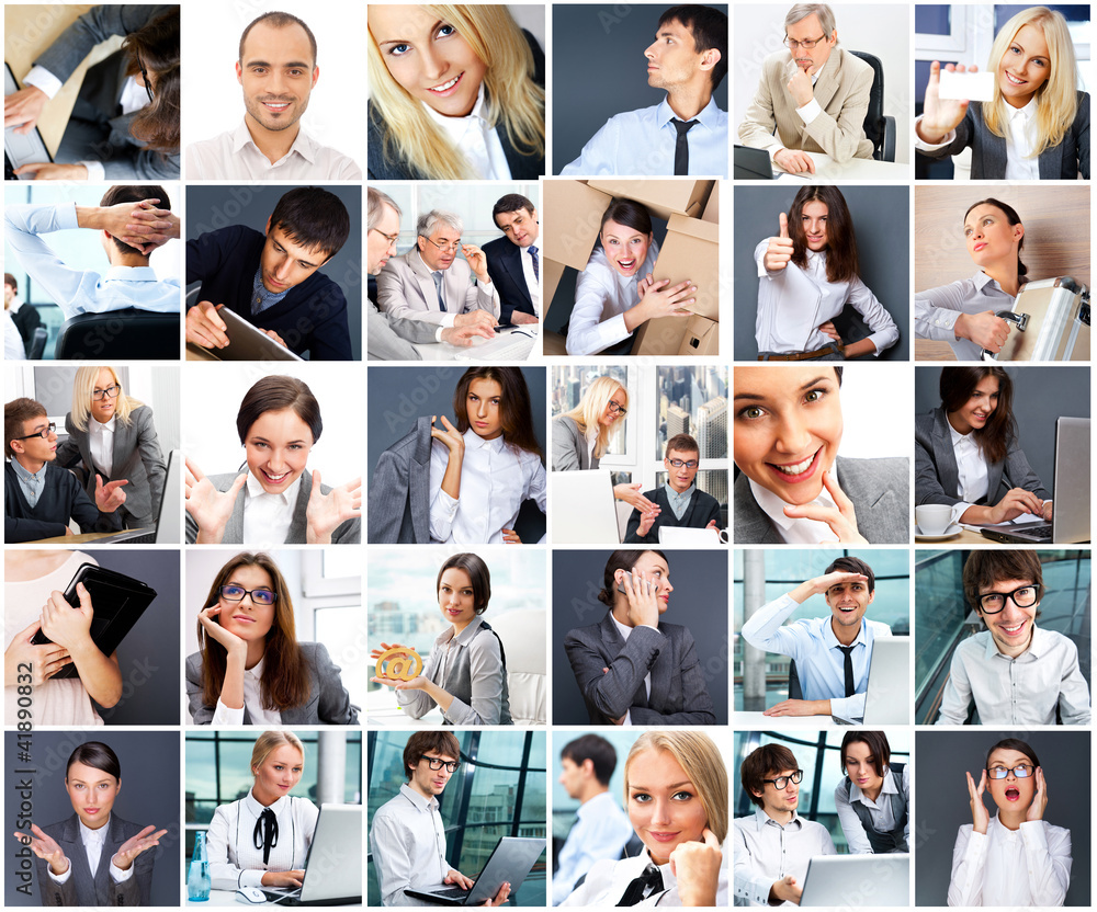 Collection of different people portraits Stock Photo | Adobe Stock