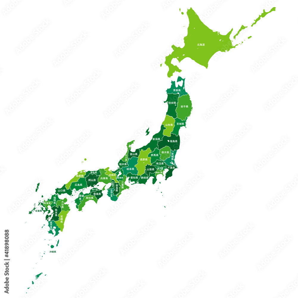 日本 日本地図 都道府県 Stock Vector | Adobe Stock
