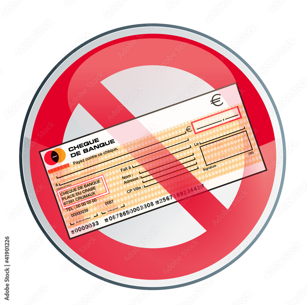 Vecteur Stock la fin des chèque - interdiction de payer par chèque ...