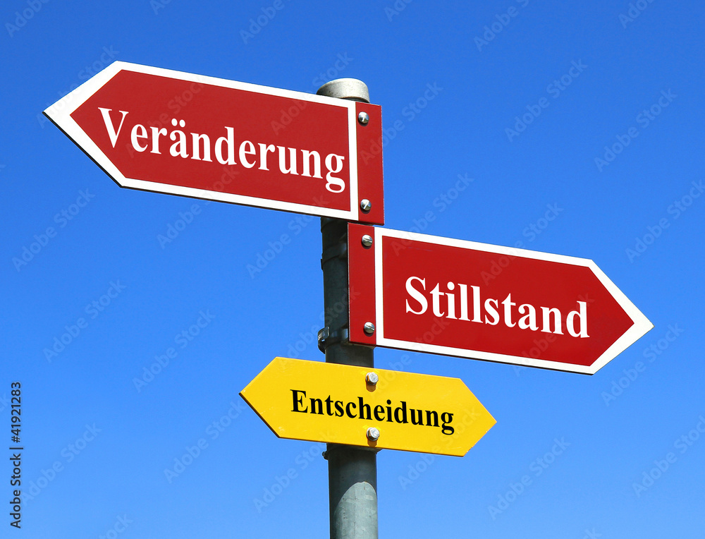 Veränderung oder Stillstand Stock-Foto | Adobe Stock