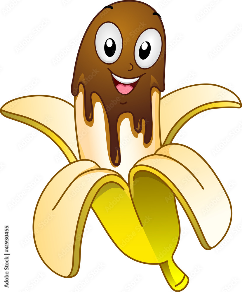 Banana Choco Mascot vector de Stock | Adobe Stock