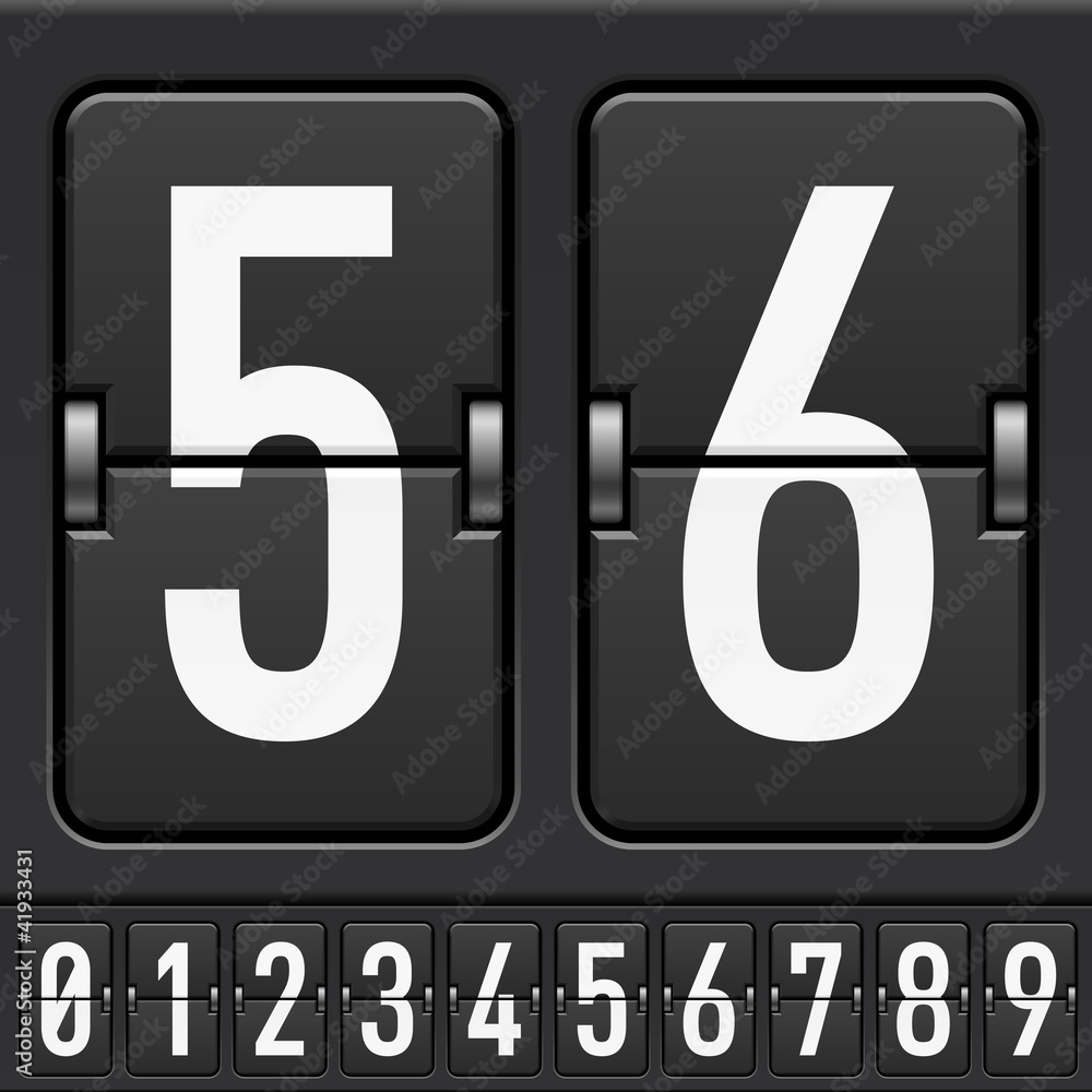 Mechanical Scoreboard Numbers Stock Vector | Adobe Stock