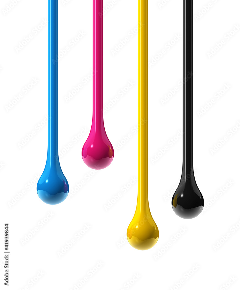 cmyk ink drops Stock Illustration | Adobe Stock