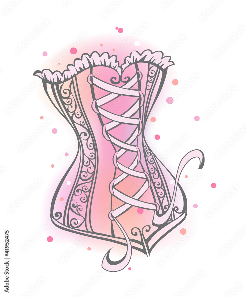 Pink Corset Ilustración De Stock Adobe Stock