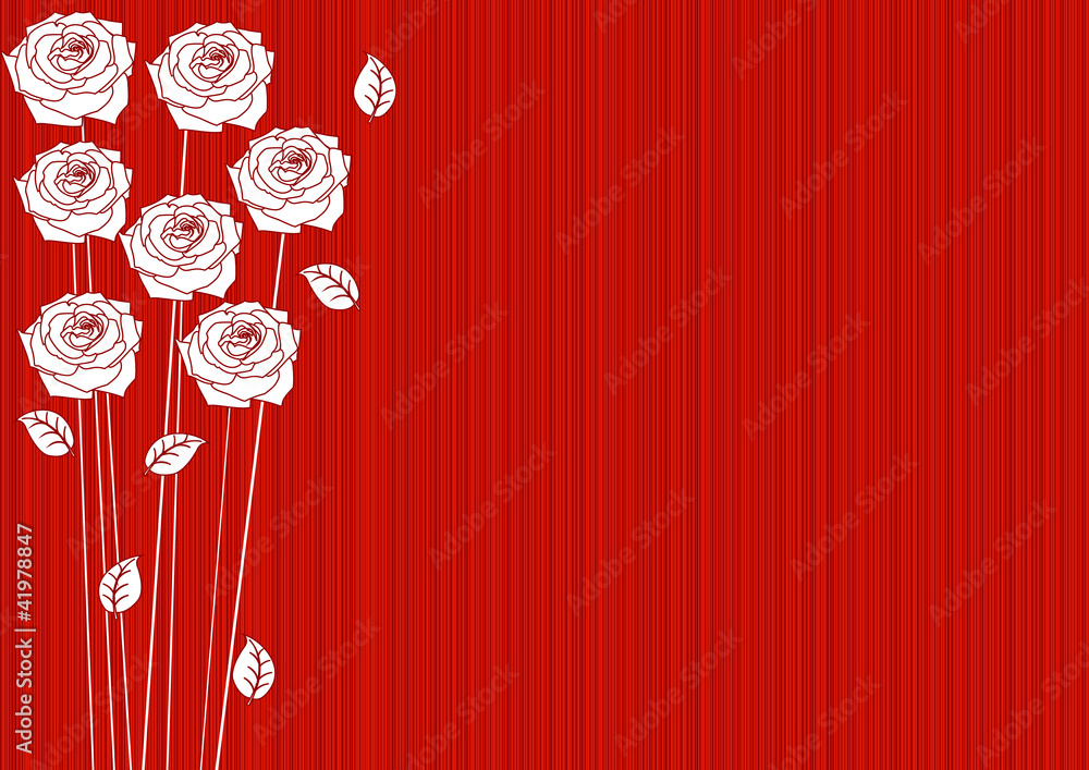 abstract red background with roses Stock Vector | Adobe Stock