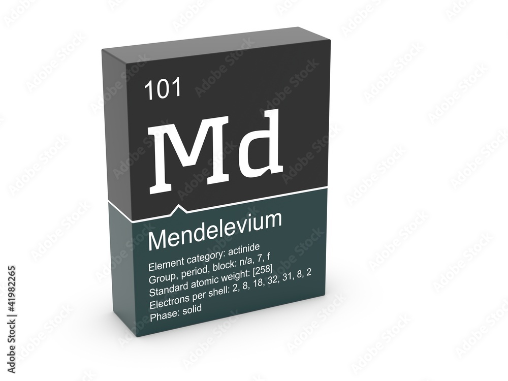 Mendelevium from Mendeleev's periodic table Stock Illustration | Adobe ...
