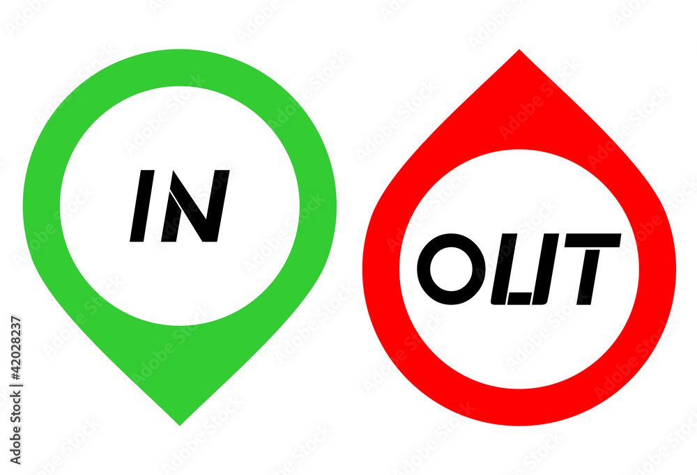 In out symbols Stock Vector | Adobe Stock